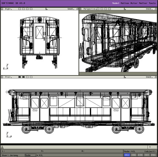 Softimage Screen Display of Train Model